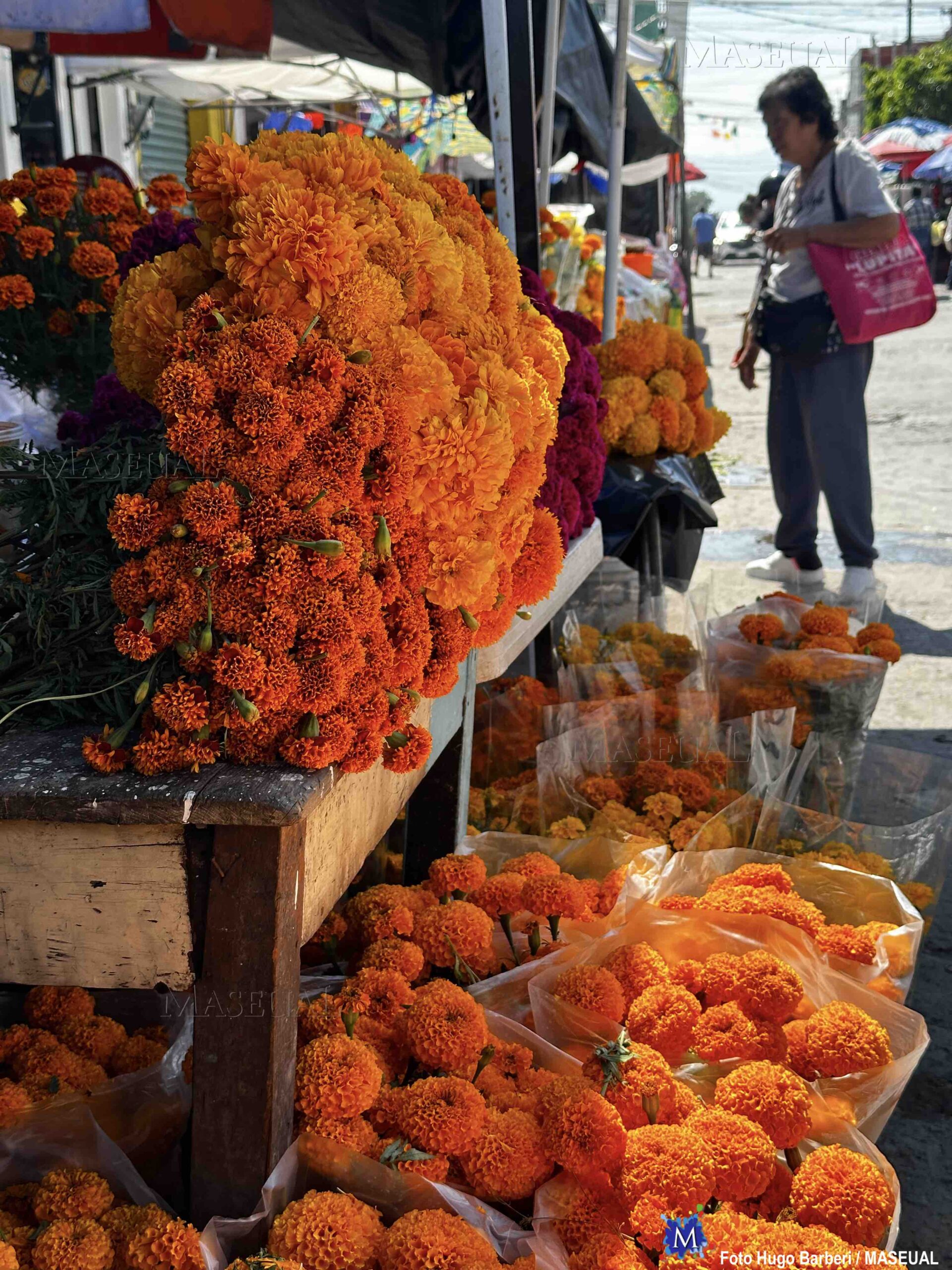 CEMPASÚCHIL, VELADORAS, CRUCES, PAN, CALABAZAS, LLENAN CALLE CÉNTRICA ...